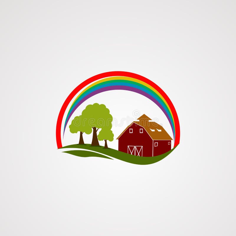 Rainbow Home Farm Logo Vector, Icon, Element, and Template for Company ...