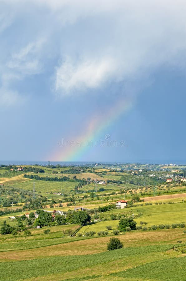 Rainbow at horizon stock photo. Image of phenomena, scenic - 42988690
