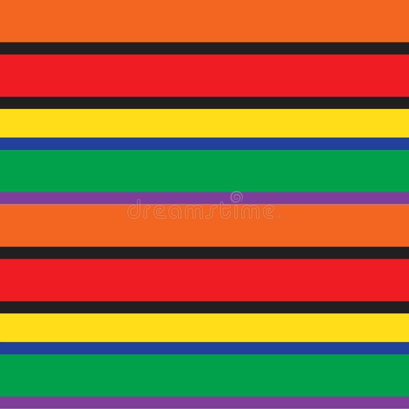 Rainbow Stripe Seamless Pattern Background in Horizontal Style Stock ...