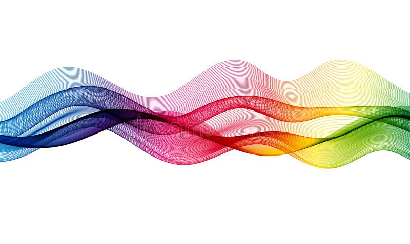 Rainbow Horizontal Wave Lines on White Background Stock Vector ...