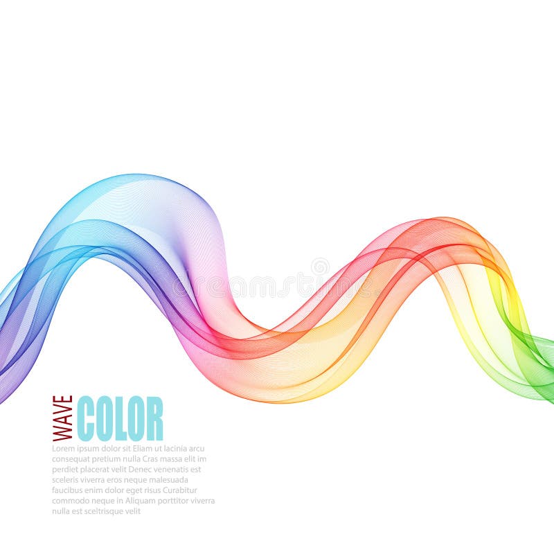 Rainbow Horizontal Smooth Wave Lines on a White Background. Stock ...