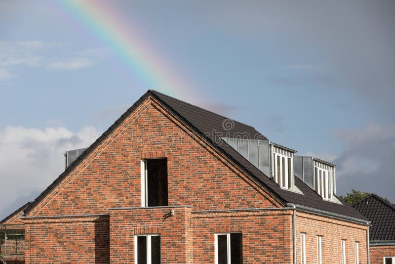 Rainbow_House stock photo. Image of industry, construction - 223379500