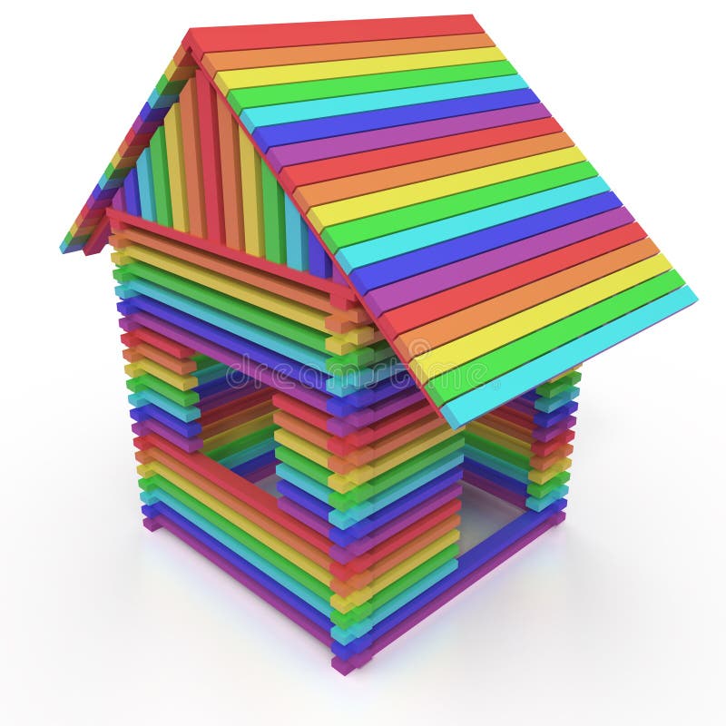 Rainbow house stock illustration. Illustration of child - 33240575