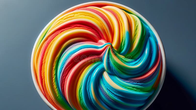 Top View Rainbow Ice Cream. Stock Illustration - Illustration of cream, flavor: 321362551