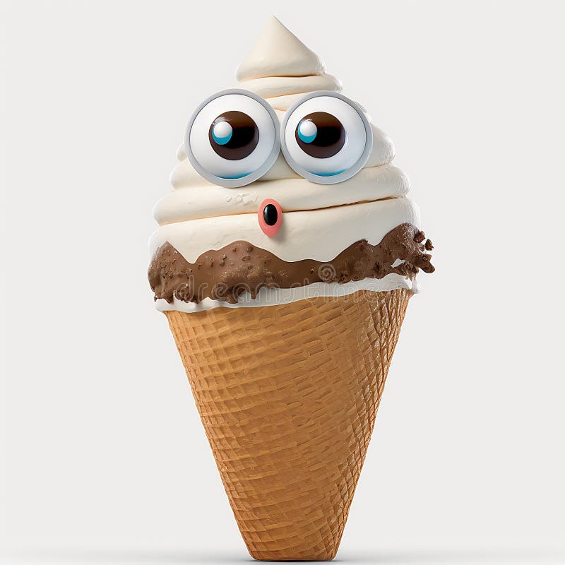 Rainbow Ice Cream Character , Generative Intelligence Stock ...