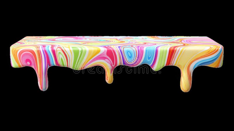 Rainbow Icing Dripping from Shelf with Transparent Background Stock ...