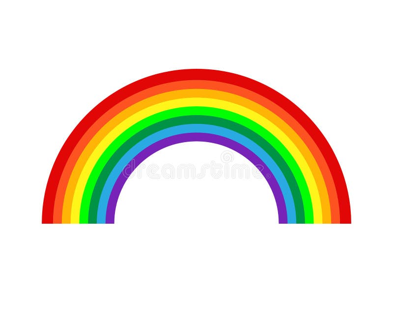 Rainbow Icon Flat Spectrum. Colorful Sky Nature Element Symbol, Vector ...