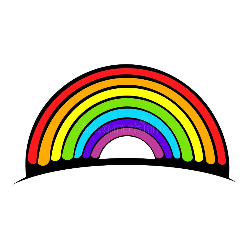Rainbow icon, icon cartoon stock vector. Illustration of modern - 88302155