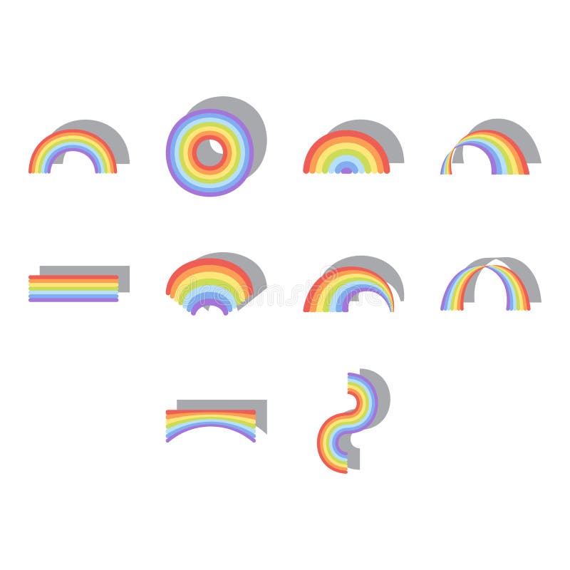 Rainbow icon set stock vector. Illustration of collection - 268846356