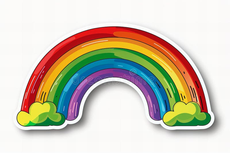 Rainbow Icon, Simple Shapes, White Background, Graphic Design, No ...