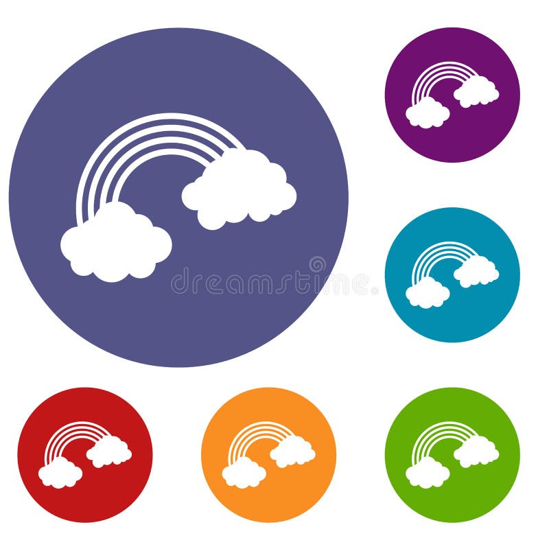 Rainbow icons set stock vector. Illustration of fortune - 96434899