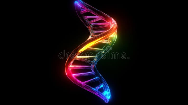 Rainbow Illuminated DNA Helix Molecular Structure Stock Illustration ...