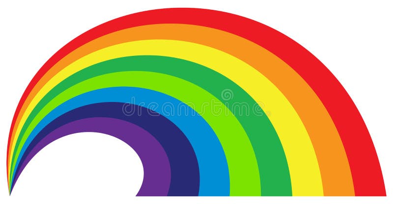 Rainbow Illustration, Rainbow Graphic Element Isolated on White Stock ...