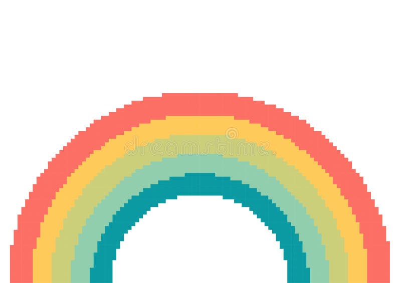 Rainbow Illustration with Pixel Theme Stock Vector - Illustration of ...