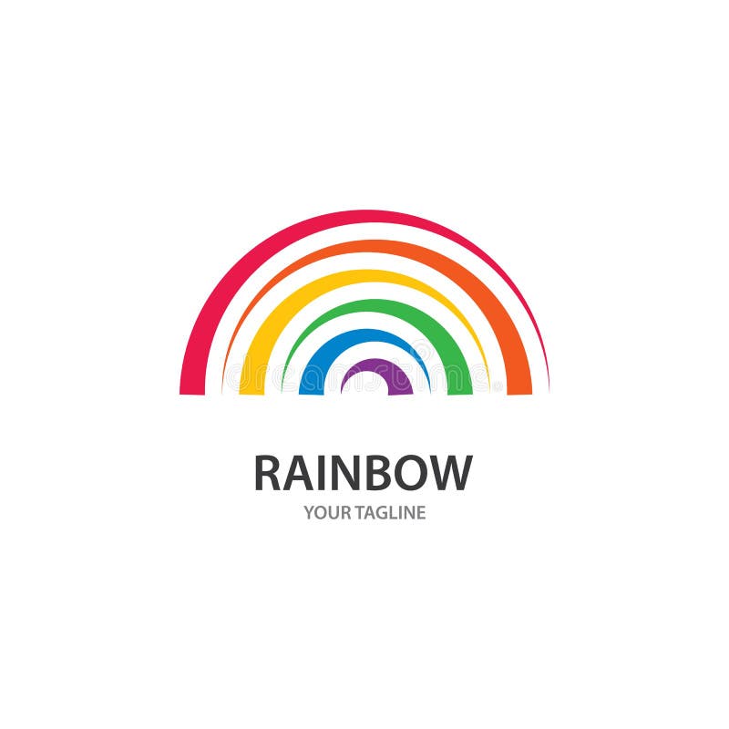 Rainbow Ilustration Logo Vector Stock Vector - Illustration of blue ...
