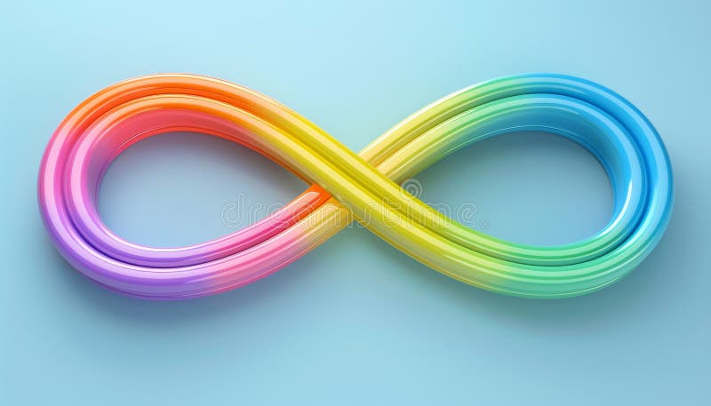 Rainbow Infinity on Blue Background for Autism and Neurodiversity ...