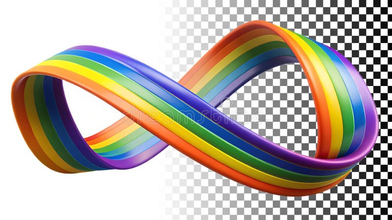 Rainbow Infinity Symbol, Colorful Figure Eight Shape Illustration Png ...