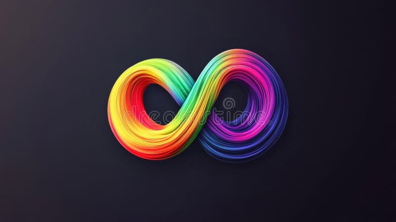 Rainbow Infinity Symbol 3D Render Stock Illustration - Illustration of ...