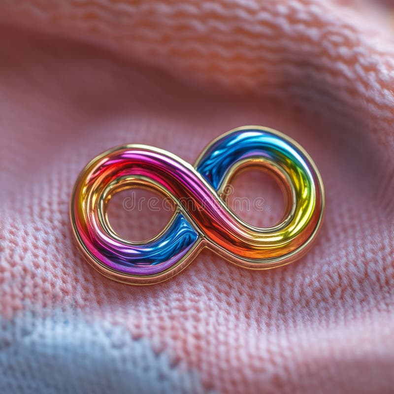 Rainbow Infinity Symbol on Fabric Representing Diversity. Stock Photo ...