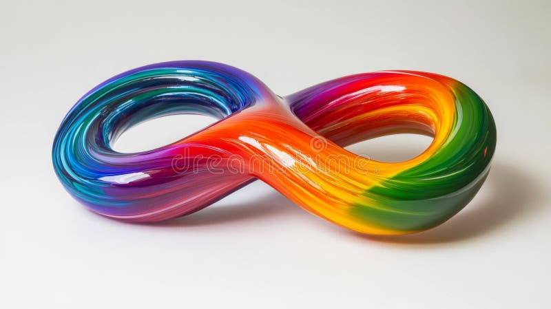 Rainbow Infinity Symbol Sculpture Stock Illustration - Illustration of ...