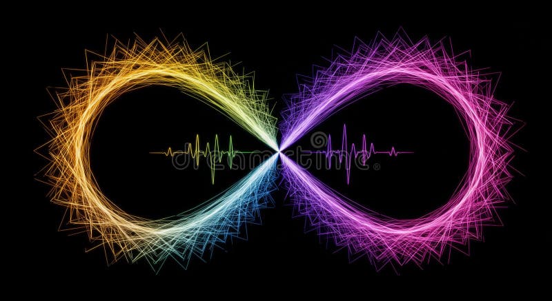 Rainbow Infinity Symbol with Sparkling Lights Stock Illustration ...