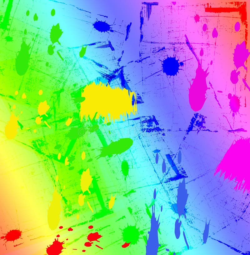 Rainbow Washed Watercolor Splatter Background Stock Illustration ...