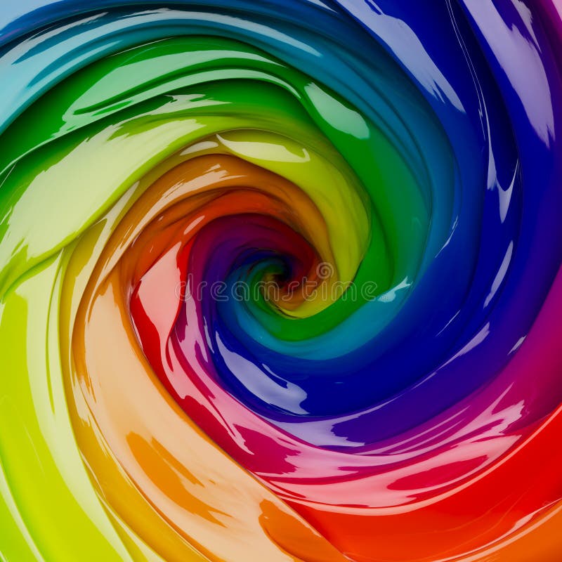 Rainbow Ink Swirling Vortex Stock Illustration - Illustration of ...