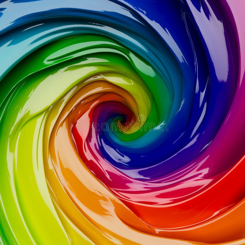 Rainbow Ink Swirling Vortex Stock Illustration - Illustration of green ...