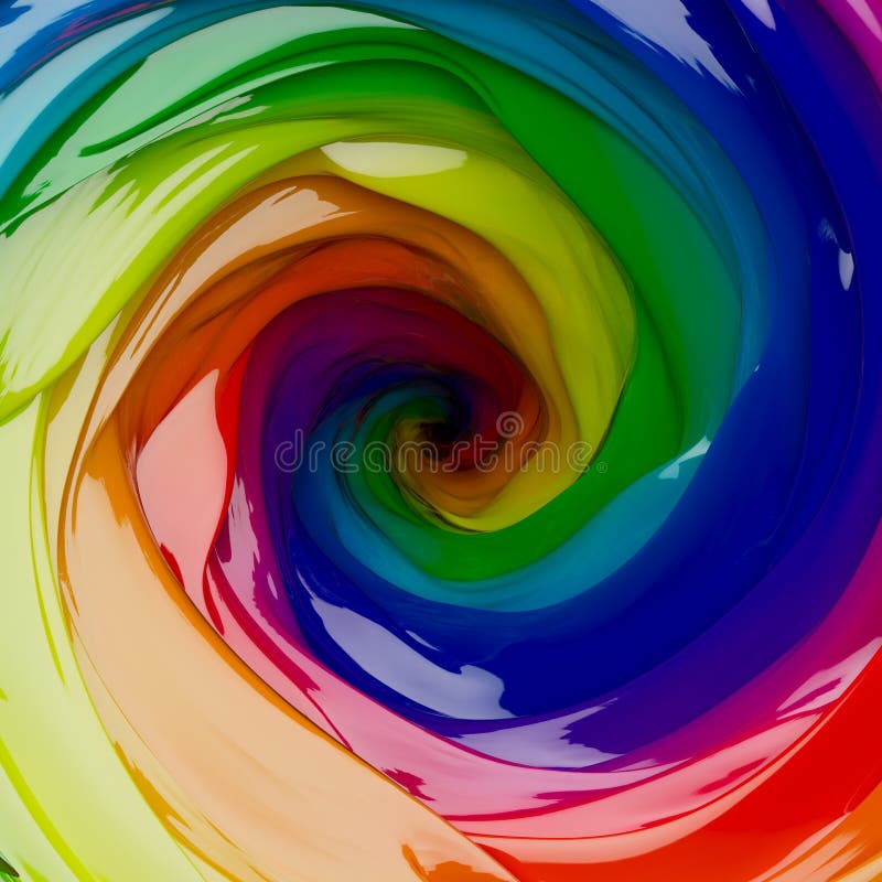 Rainbow Ink Swirling Vortex Stock Illustration - Illustration of ...