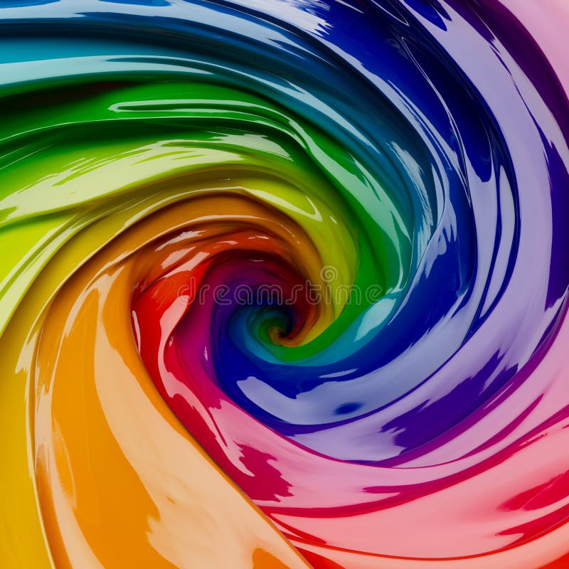 Rainbow Ink Swirling Vortex Stock Illustration - Illustration of motion ...