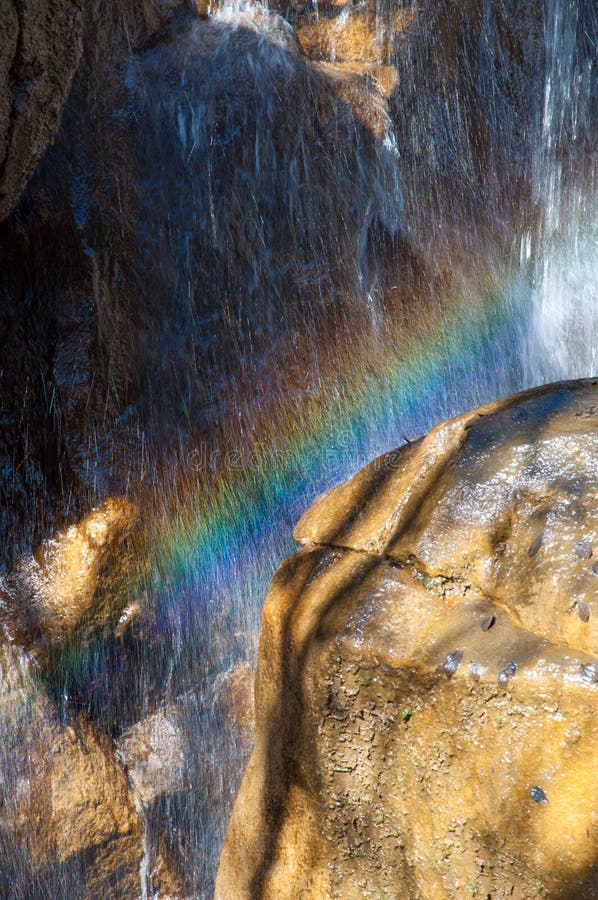 Rainbow Inside a Waterfall. Stock Image - Image of africa, beauty ...