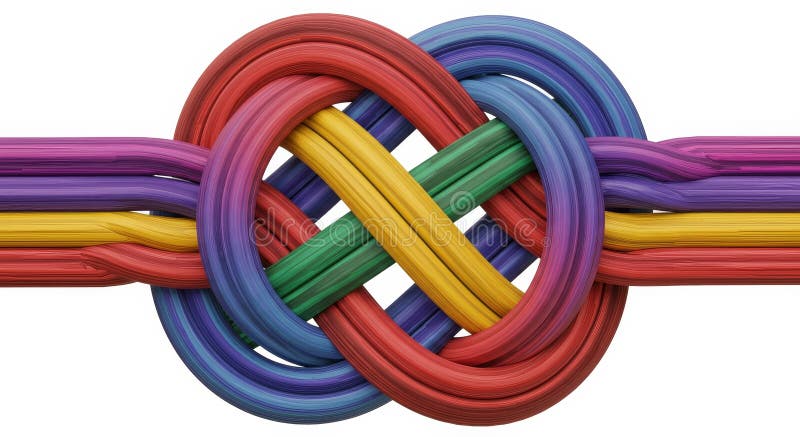Rainbow Intertwined Knot Design Colorful Abstract of Interwoven Strands ...