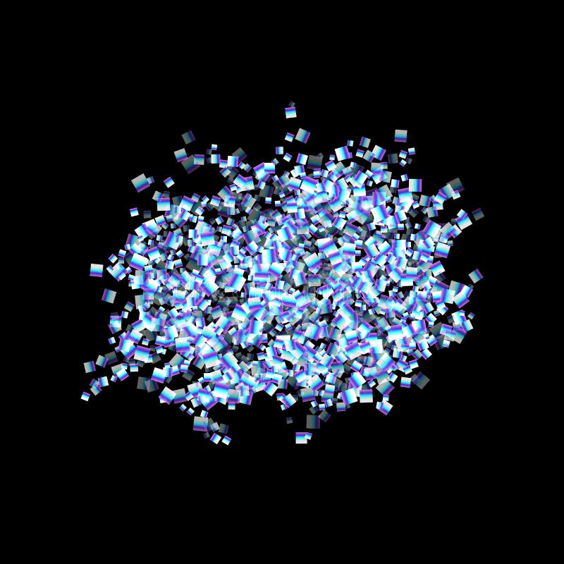 Rainbow, Iridescent Rectangle, Shiny Confetti. Stock Illustration ...