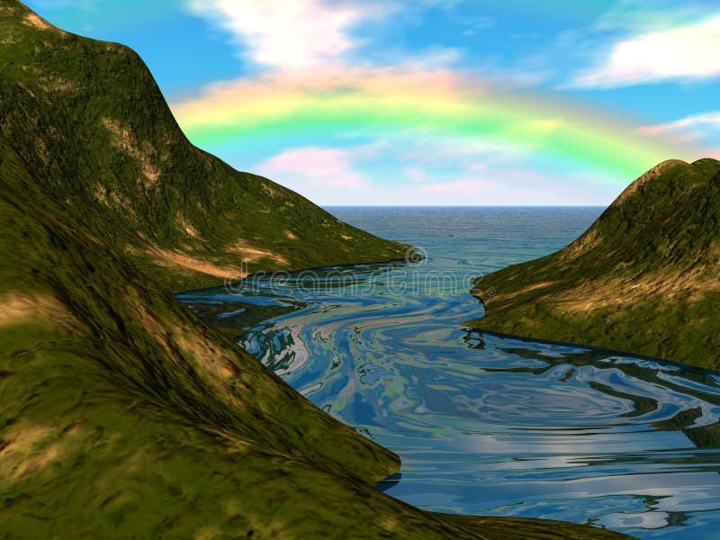 Rainbow Island stock illustration. Illustration of desktop - 115510