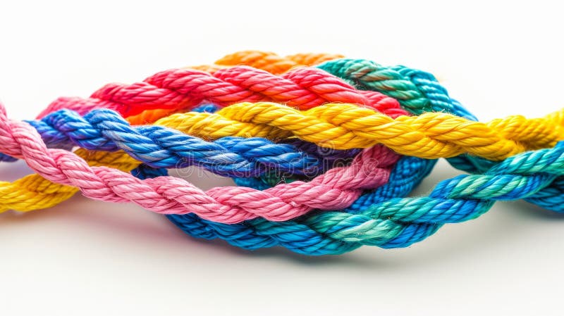 Rainbow Knotted Together Isolated on White Background. Creative ...