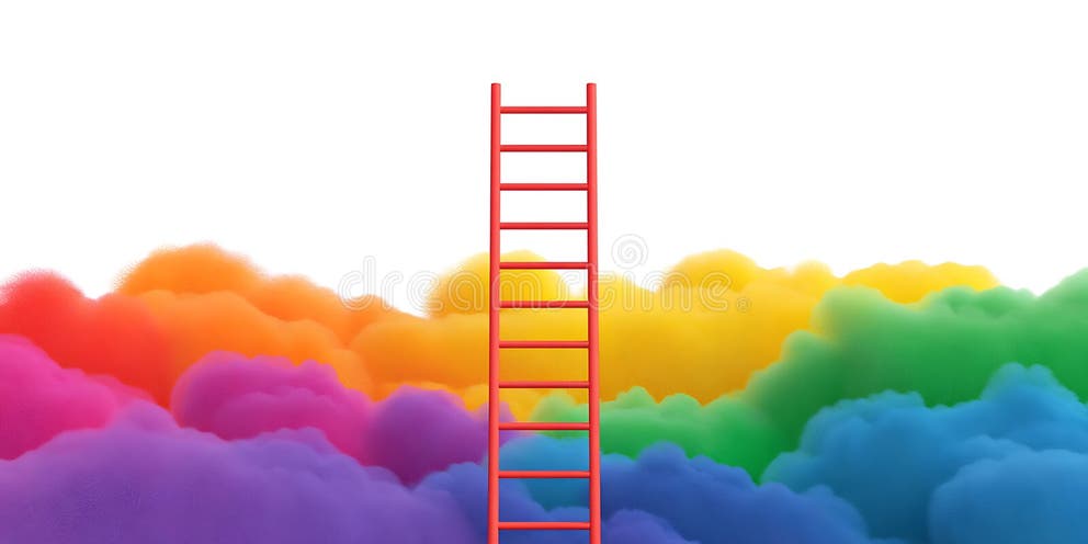 Rainbow Ladder Achieving Success Growth Stock Illustration ...