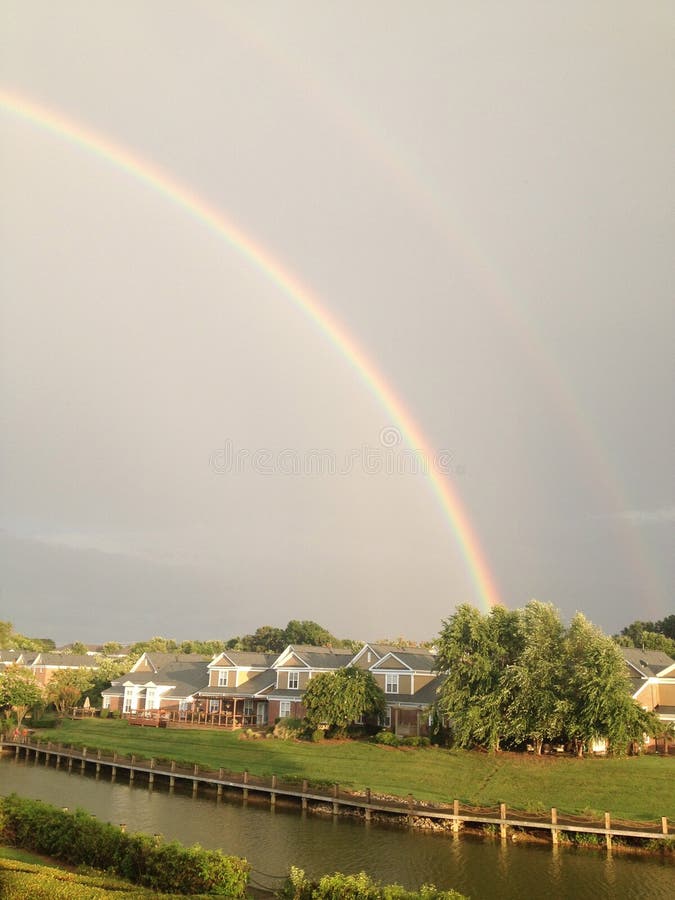 Rainbow at the lake stock image. Image of north, norman - 51683163