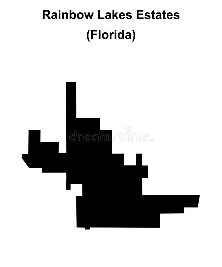 Rainbow Lakes Estates Outline Map Stock Illustration - Illustration of ...