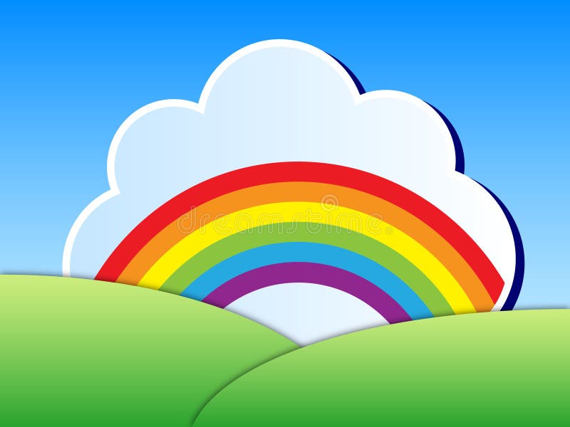 Rainbow landscape stock vector. Illustration of blue - 17900635