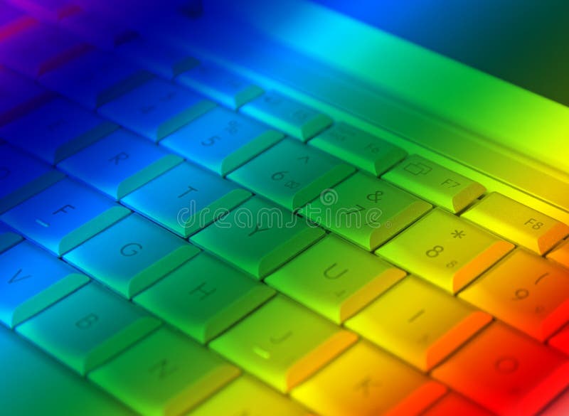 Rainbow laptop stock illustration. Illustration of tools - 4052014