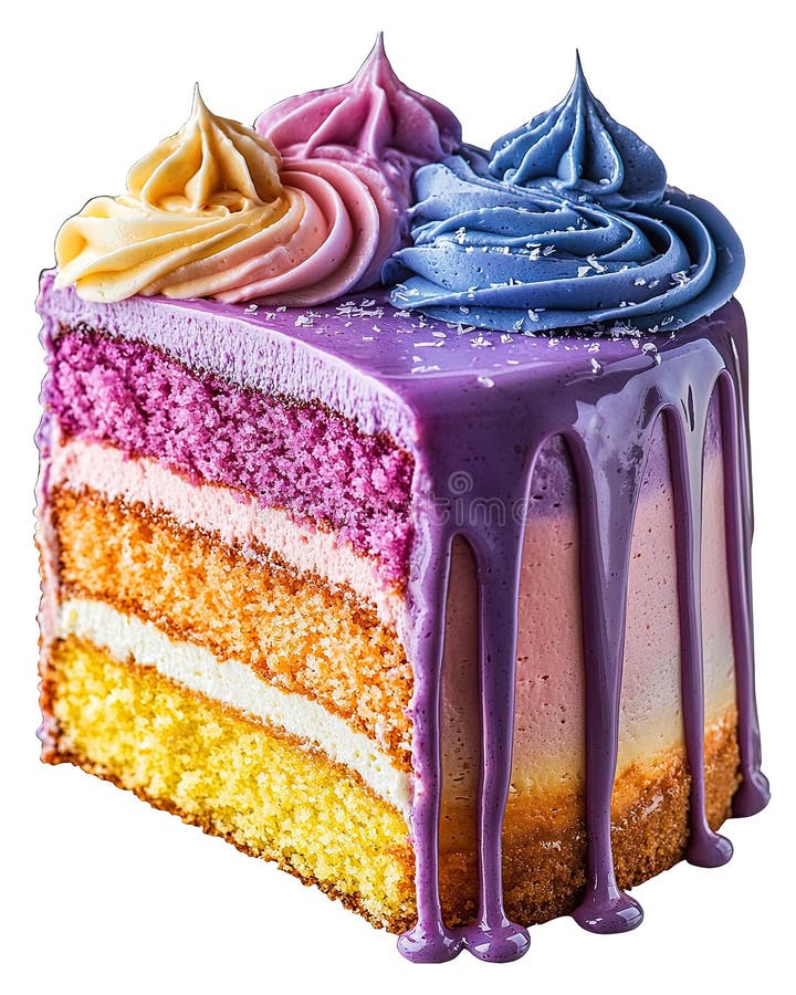 A Layer Cake with a Variety of Frosting Flavors and Colors, Showcasing ...