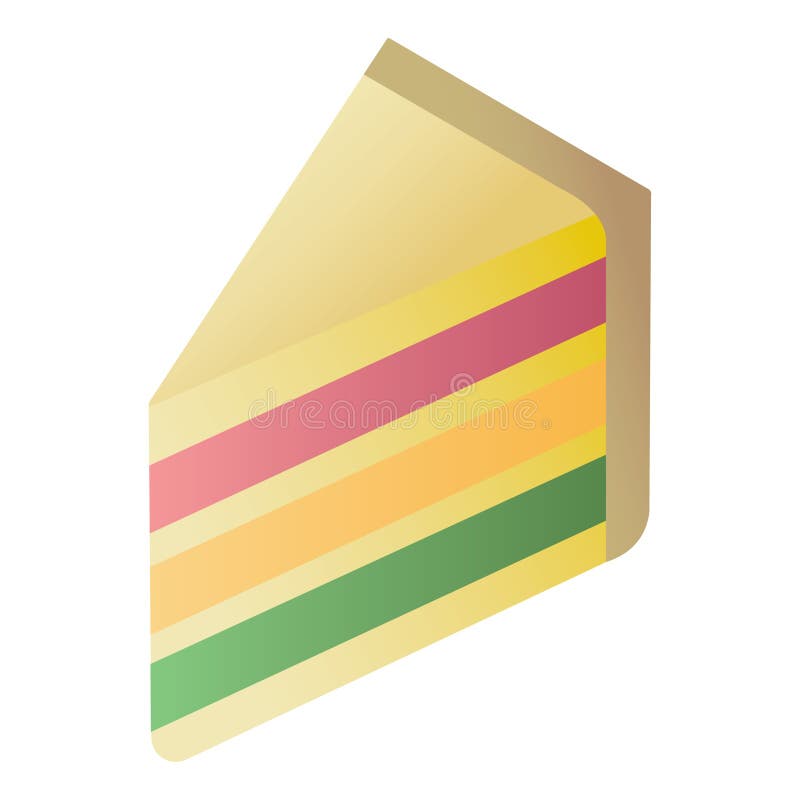 Rainbow Layer Cake Slice. Vector Illustration Decorative Design Stock ...