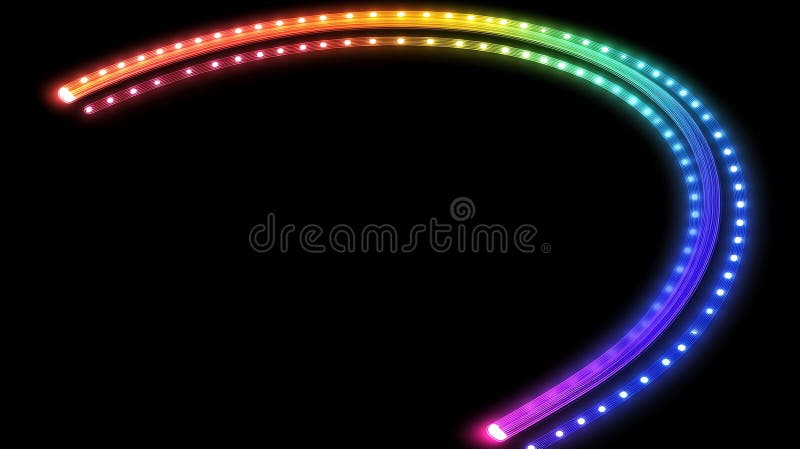 Rainbow LED Lights Arc Abstract Design Stock Image - Image of ...