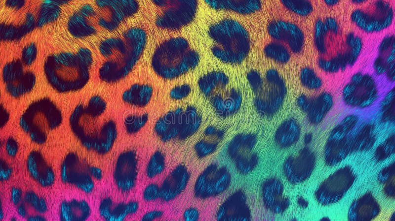 Rainbow Leopard Print Texture Background Stock Illustration ...