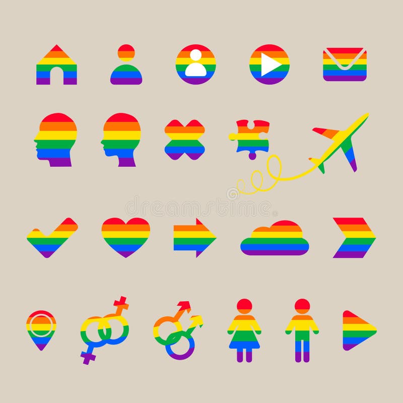 Illustration Of Lgbt Rainbow Pride Flag With A World Map Stock