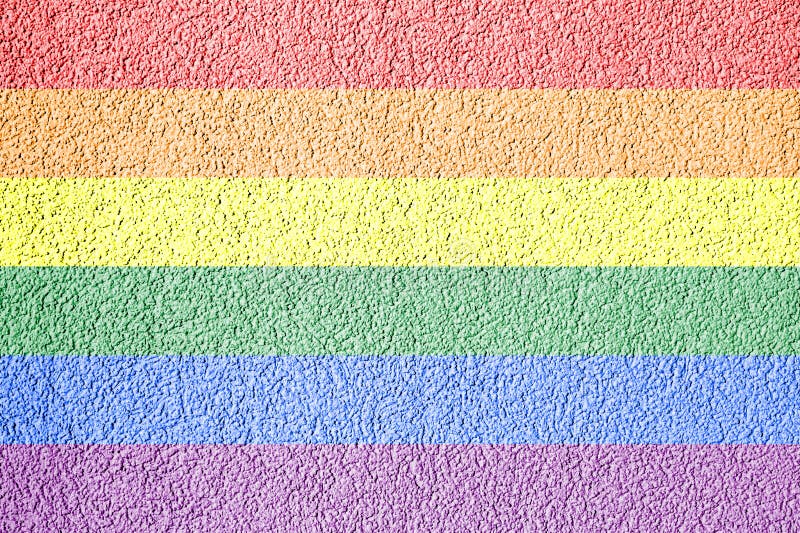 Rainbow Lgbtq Or Gay Pride Grunge Flag On Concrete Wall Texture