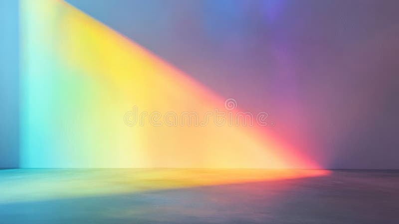 Rainbow Light Beam Casting on Wall and Floor Stock Illustration ...