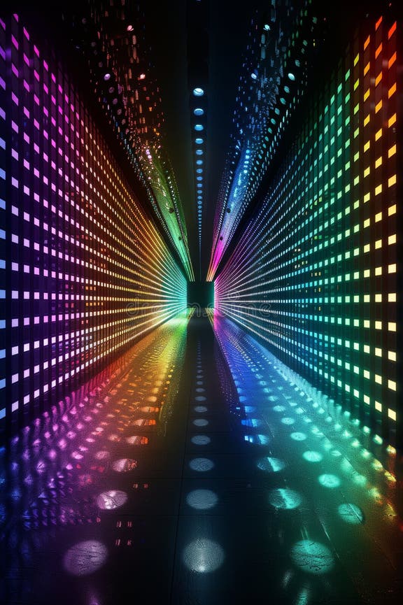 Rainbow Light Corridor, Illuminated Pathway with Colorful LED Wall ...