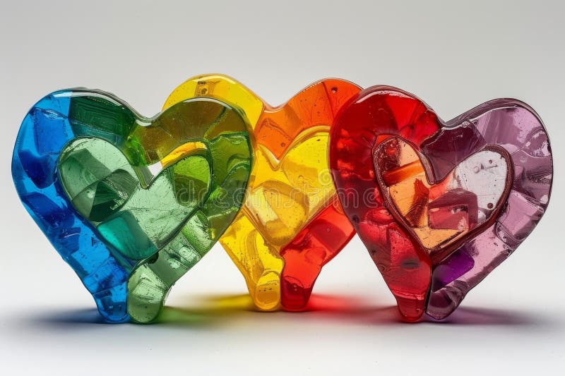 Rainbow Light Installation on Abstract Glass Blocks, Creating a Vibrant ...