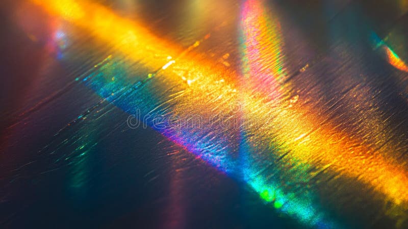 A Rainbow of Light Reflecting on a Textured Surface Stock Illustration ...